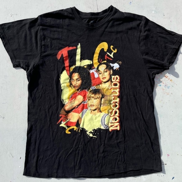 TLC | Shirts | Mens Tlc Tshirt Black No Scrubs Band Logo Xl 9s Rb Left ...